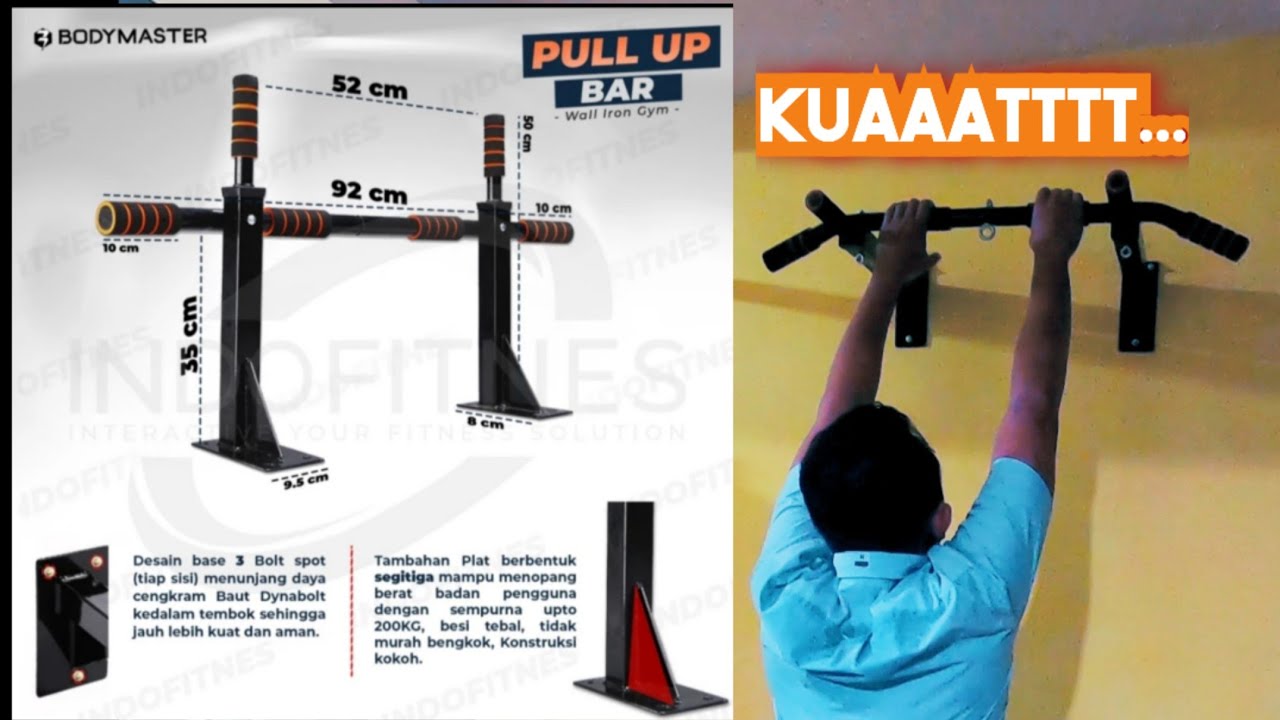 cara pasang pull up bar pada tembok review wall iron Gym BODYMASTER ...