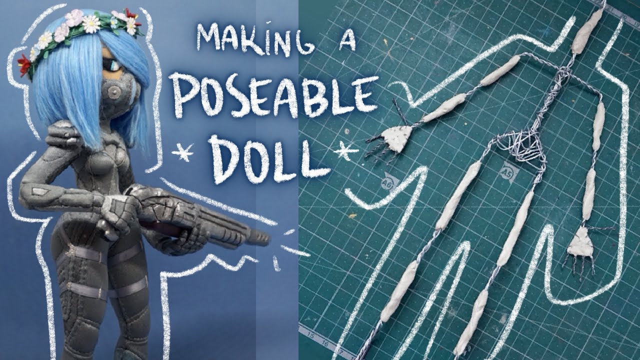 Making a dolll with a FULL WIRE SKELETON | Handmade poseable doll ...