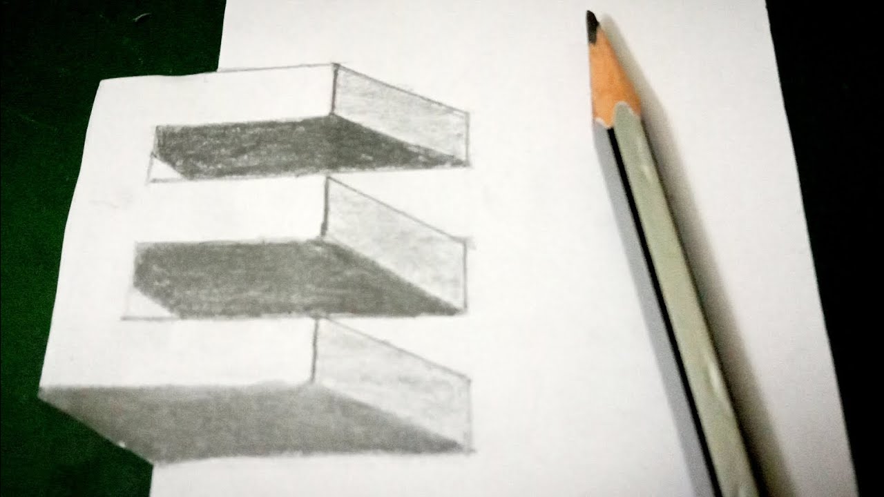 How to draw a letter "E" in 3D // easy drawing // step by step - YouTube