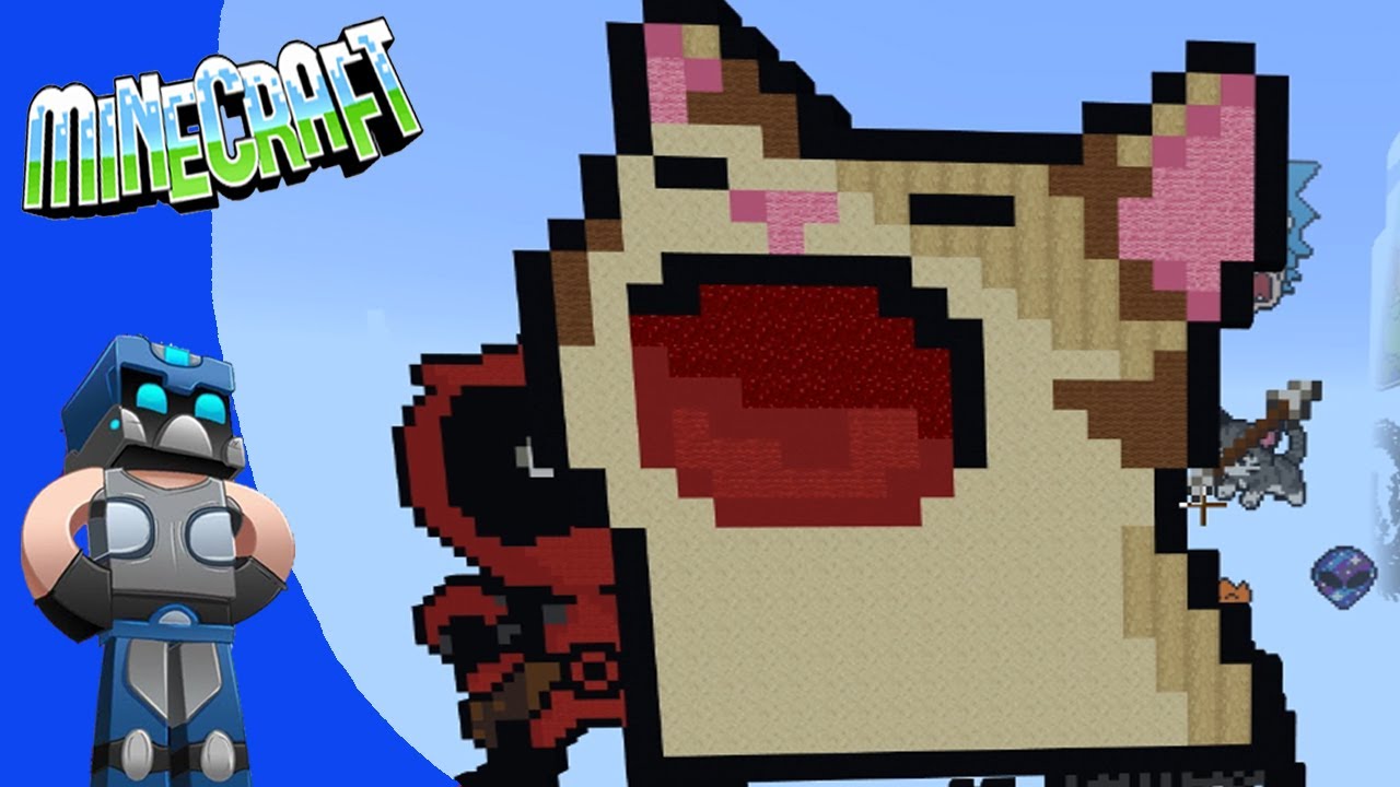 Minecraft Pixel art GATO MEME Tutorial - Como hacer Gato Meme en ...