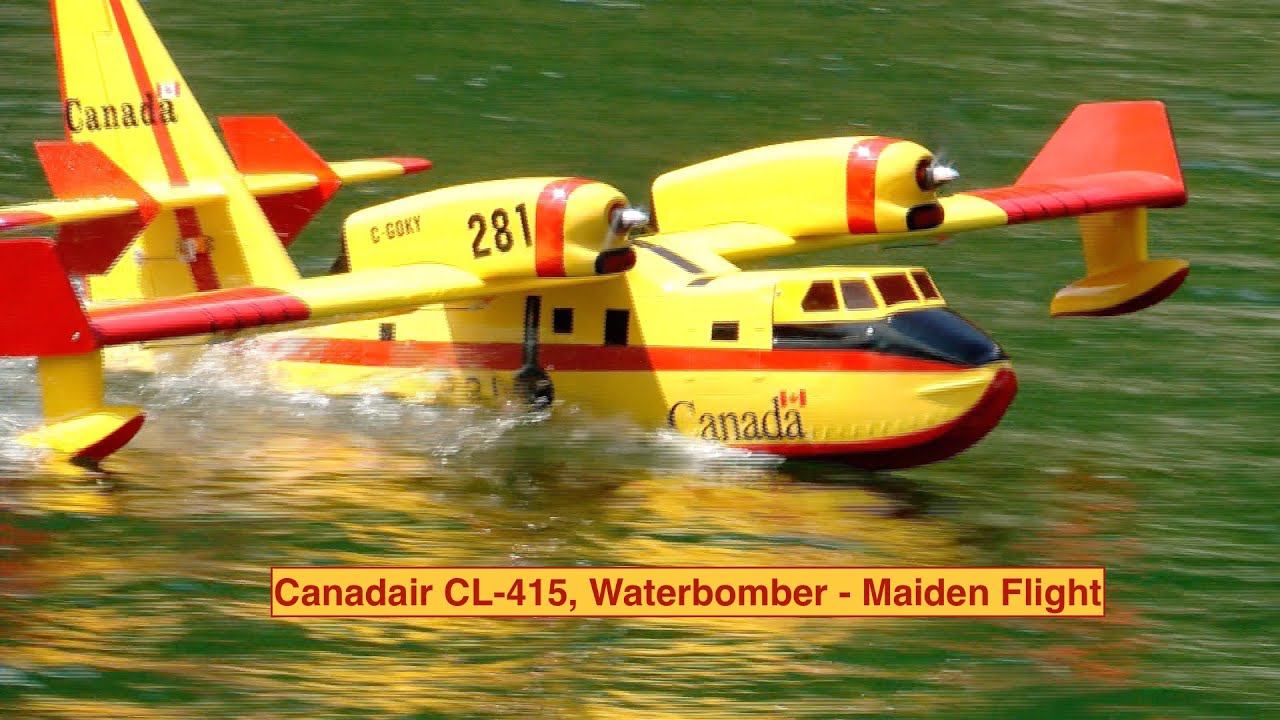 Canadair CL-415 SuperScooper Maiden Flight - YouTube