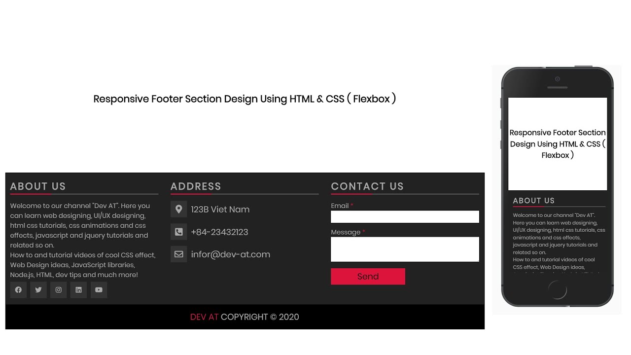 Responsive Footer Section Using HTML CSS Flex YouTube Responsive Footer Section Using HTML CSS Flex YouTube