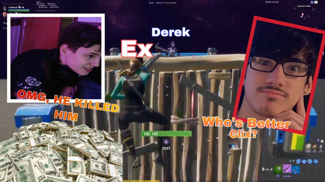 Faze Sway & MSF Clix Reacts To MSF Ex 1v1 DerekFC For 1000 Dollars ...