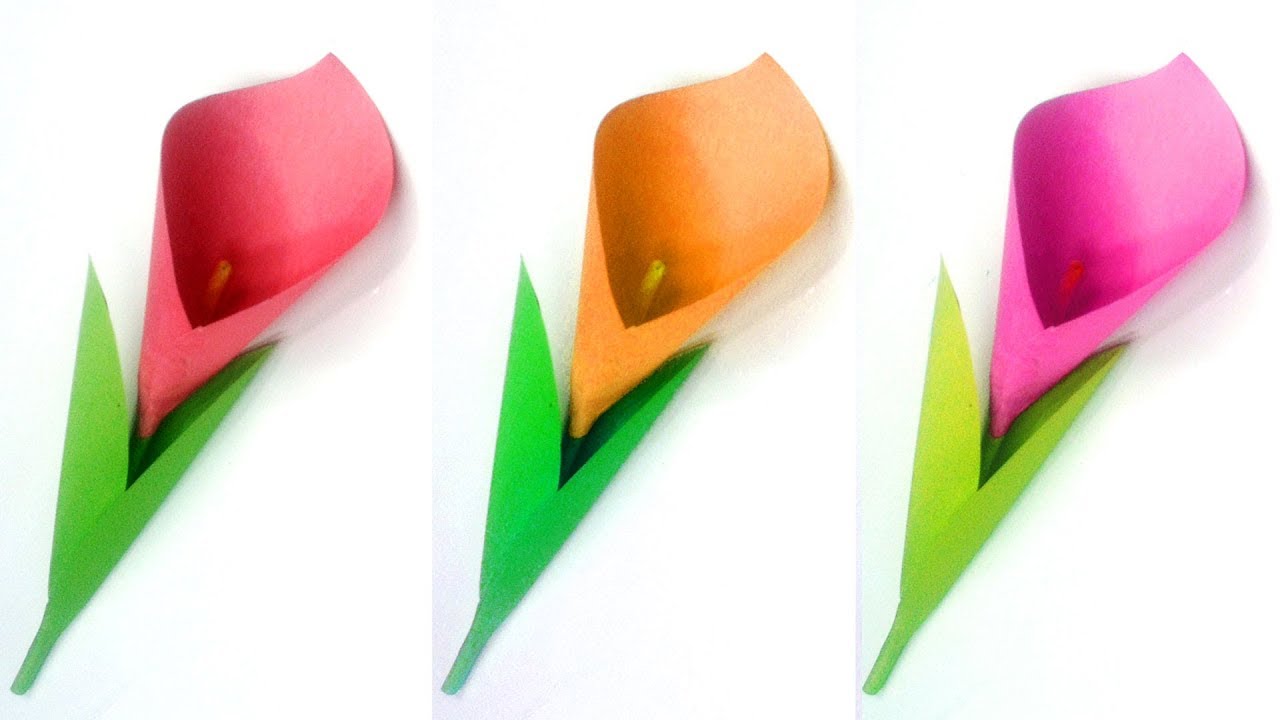 How to Make Calla Lily Paper Flower | Easy Paper flower Making Video ...
