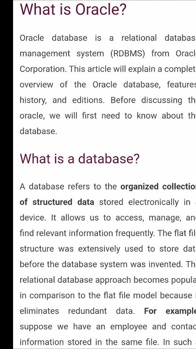 What Is Oracle Database Viral Shortvideo Oracledatabase Databasemanagement Oracle Linux