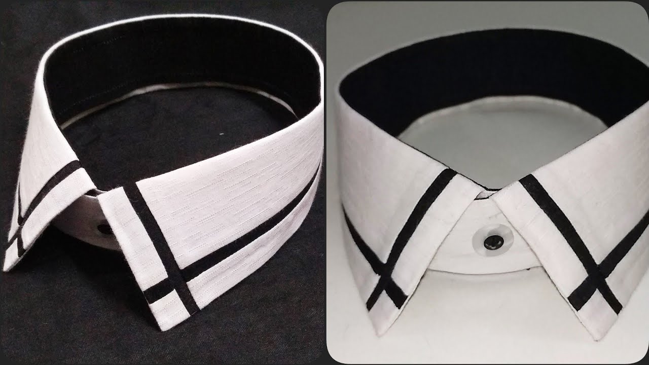 How to make designer shirt collar - YouTube