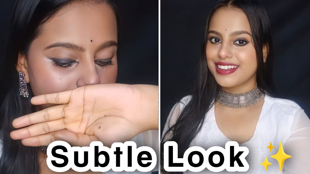 || Easy Everyday Simple Subtle Look in Indian Skintone With White ...