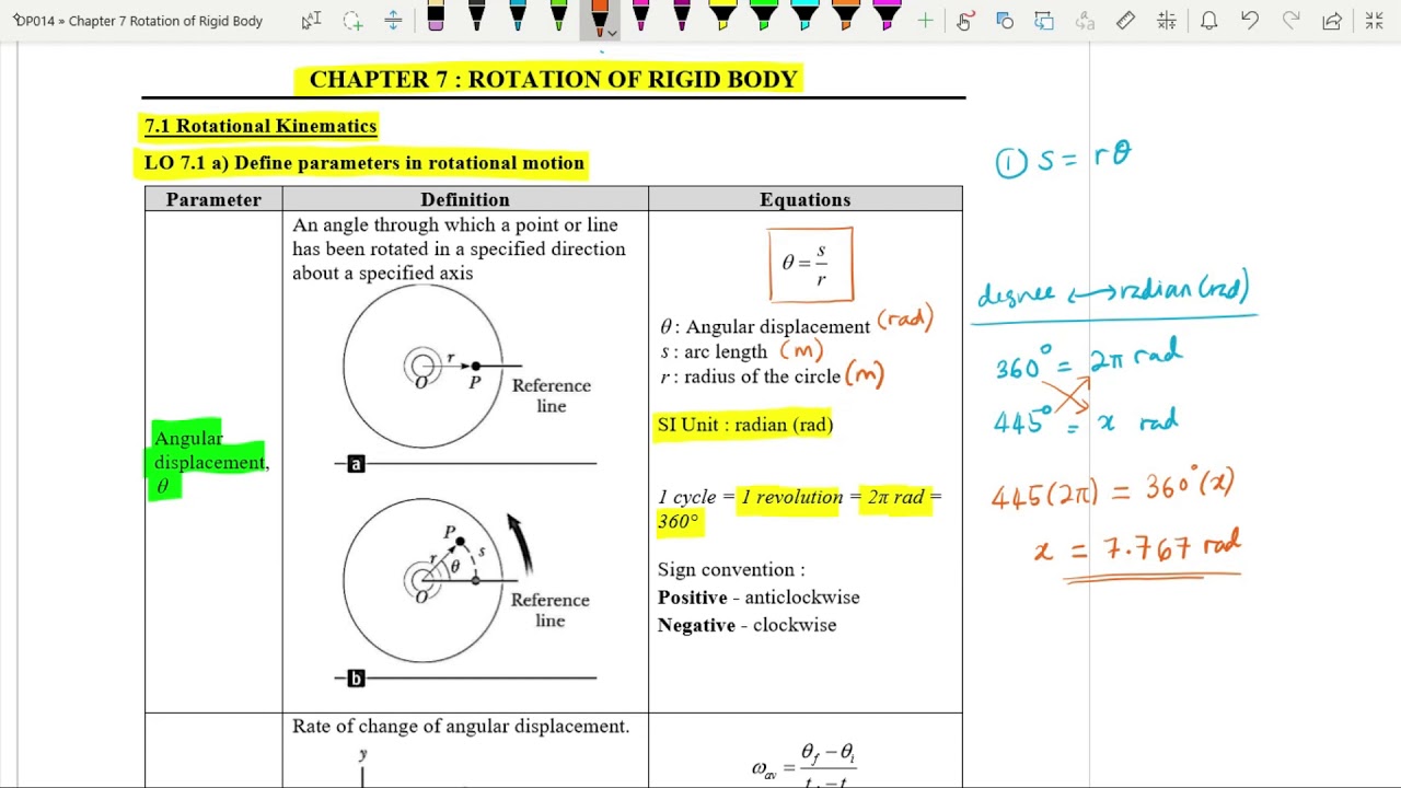 Introduction Chapter 7 : Angular Displacement and Angular Velocity ...