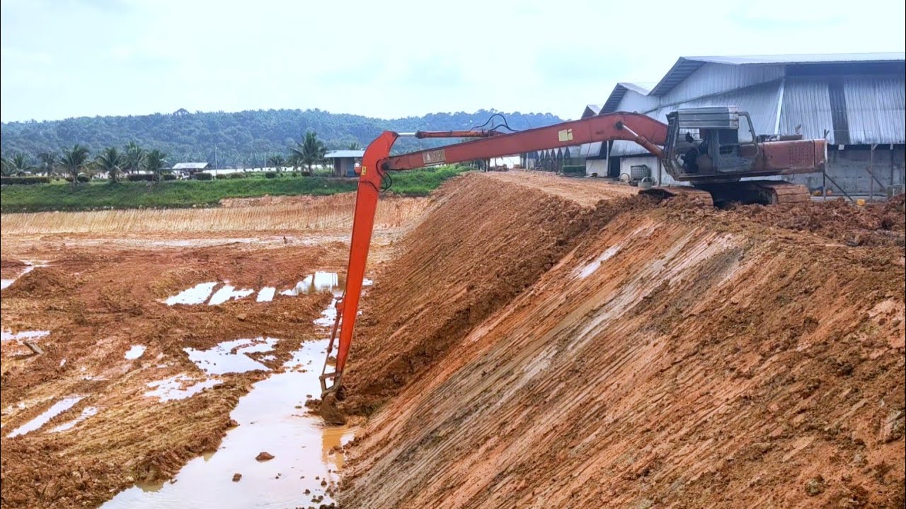 Teknik/Cara Buat Slope Dari Atas Benteng/Tanggul‼️Hitachi ex200 Long ...