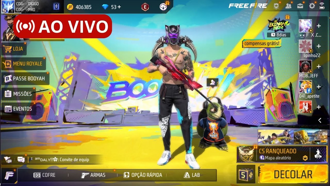 🔴 LIVE DE FREE FIRE AO VIVO 💜 LIVE FF AO VIVO 💙 SALA PERSONALIZADA 4X4 ...