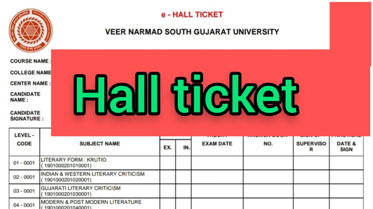 How to download external student hall ticket of VNSGU | B.A | B.com | M.com | M.A | 2023 - YouTube