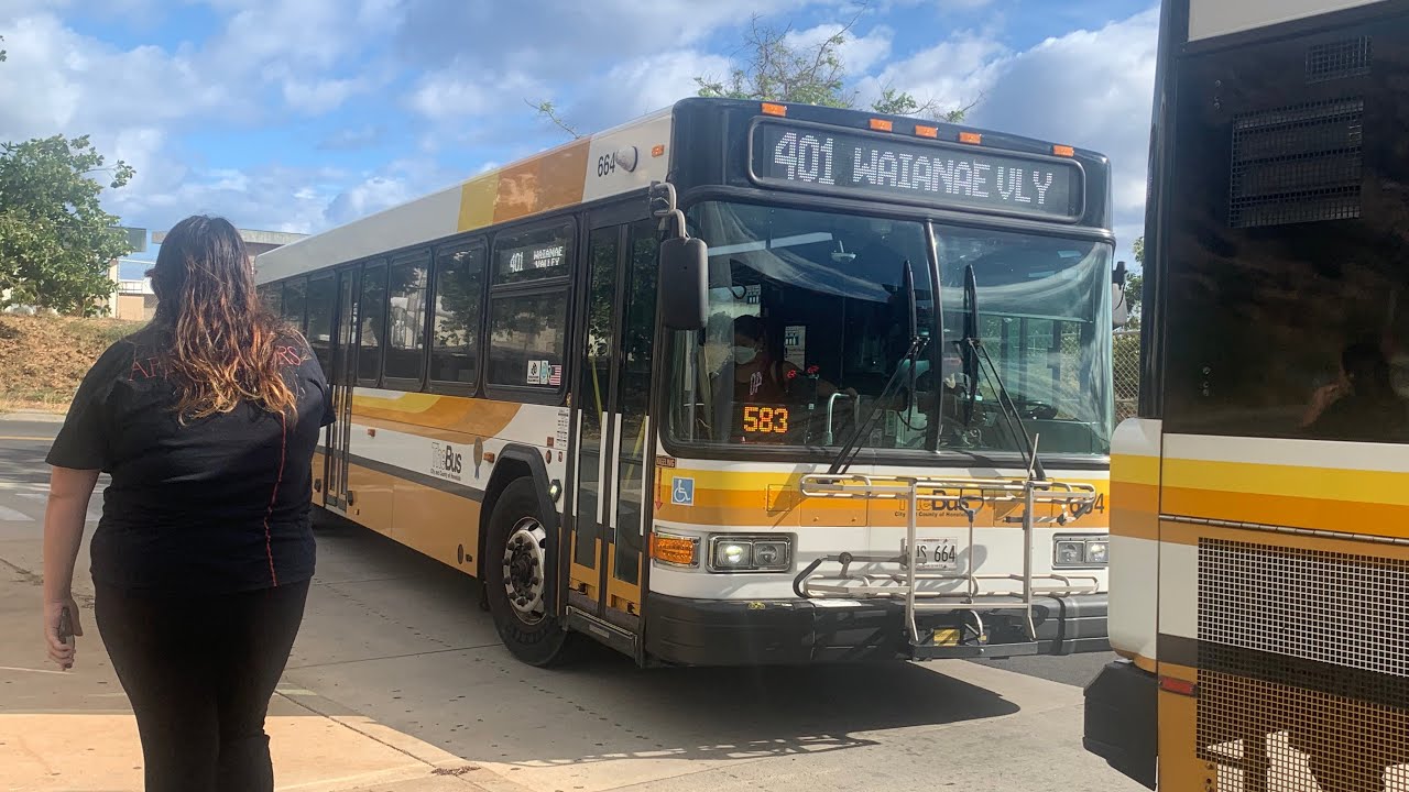 [Oahu] Honolulu Bus #664 Route 401 - YouTube