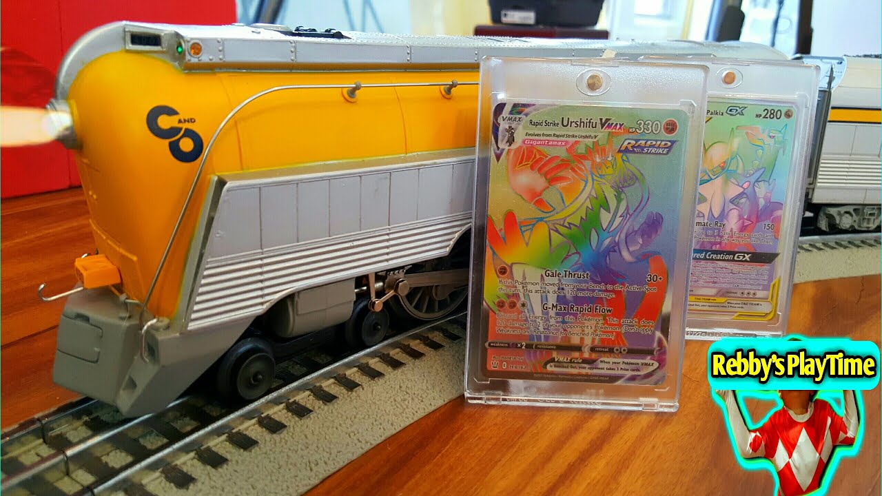 Toy Trains For Kids. Toy Train Delivers Pokemon Cards - YouTube