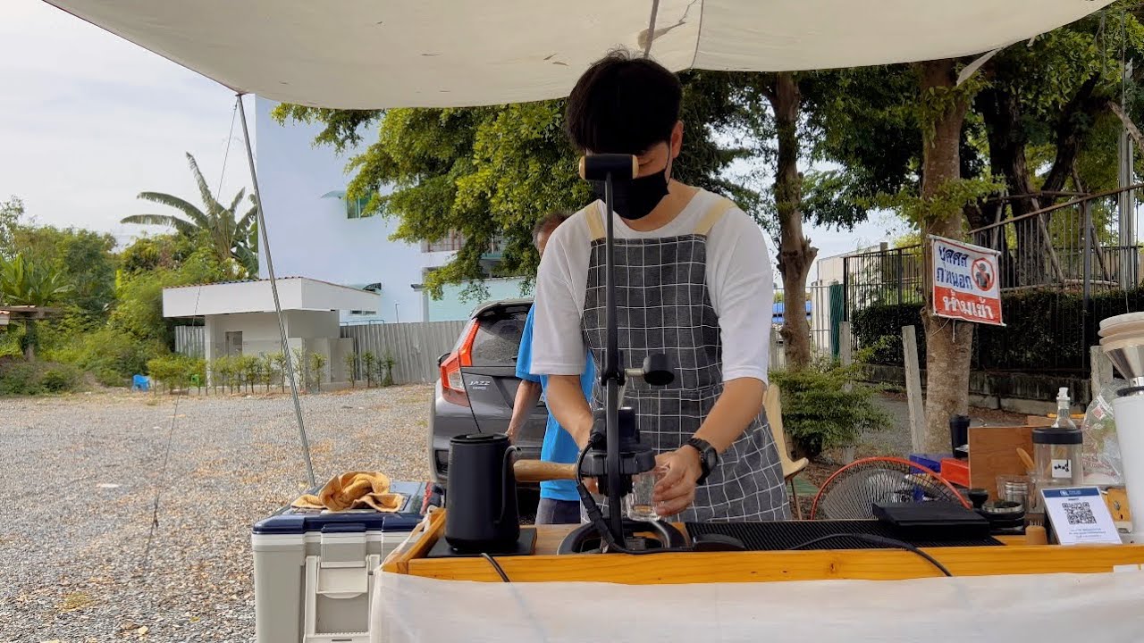 ASMR Cafe Vlog Mini Coffee shop Relax Barista Kopi Carts Noise Slow Bar ...