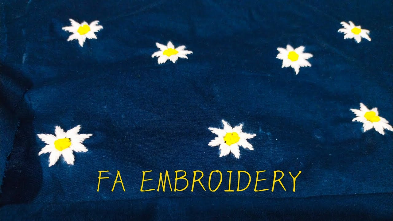 Simple and easy Daisy Flowers Body frock Hand Embroidery design # ...