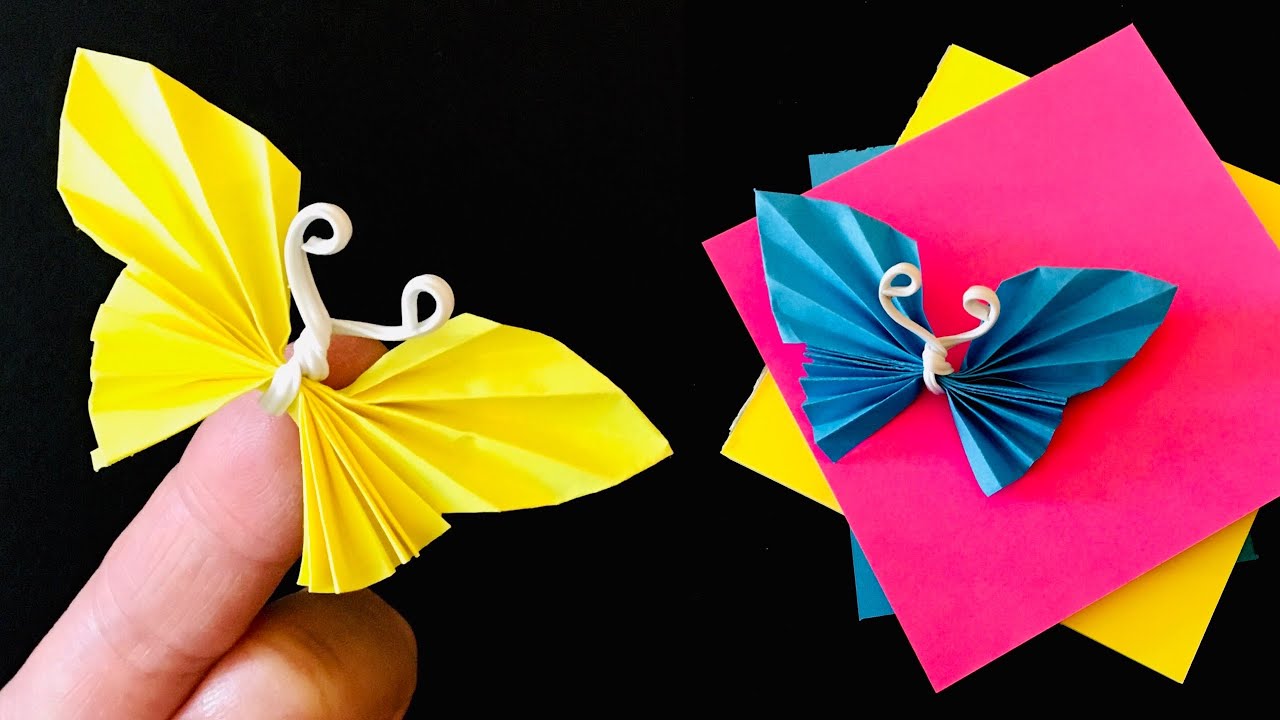 Easy Sticky Note Butterfly Origami - How to make Easy Paper Butterfly ...