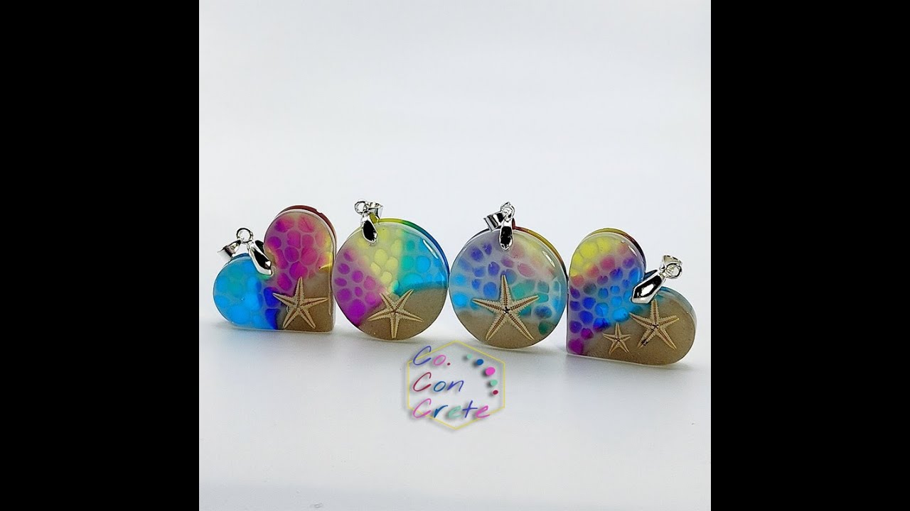 Colored Beach resin pendant - YouTube
