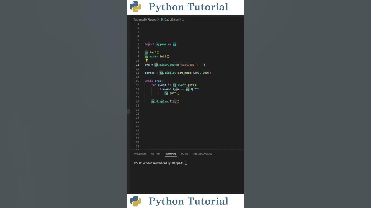 Adding Sound Effects To Pygame | Python Tutorial - YouTube