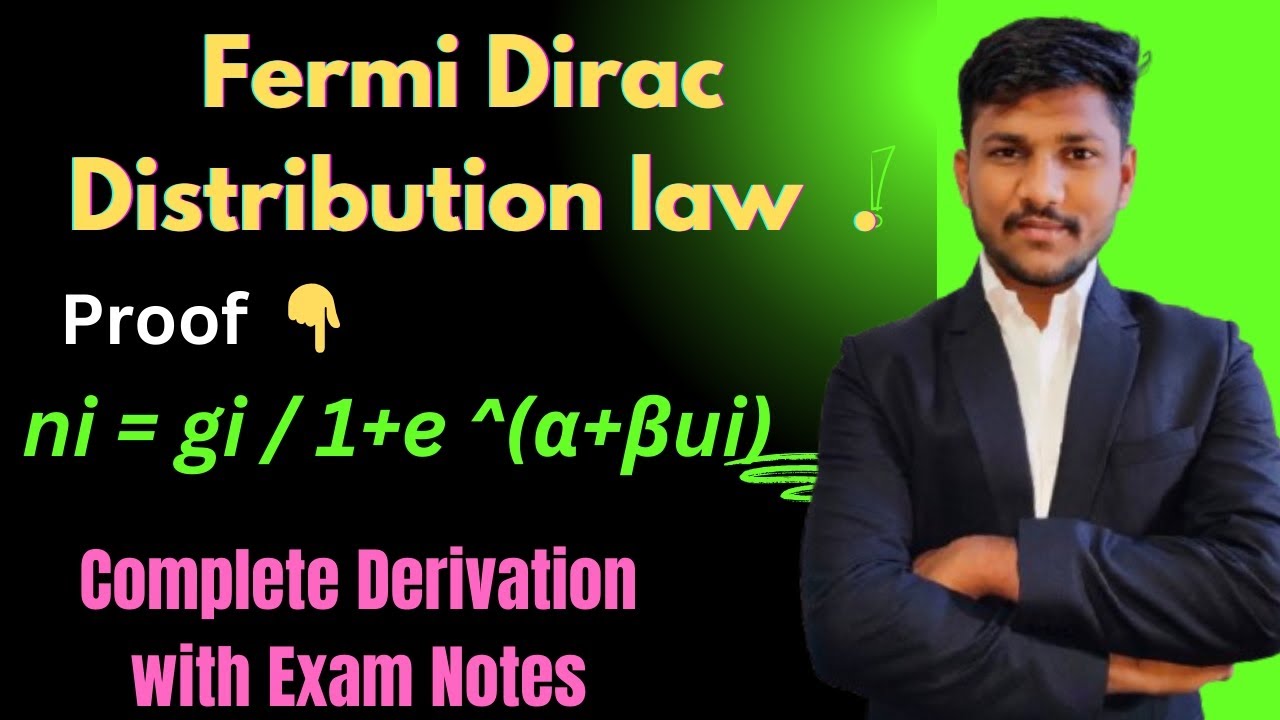 Fermi-Dirac distribution formula derive/ - YouTube