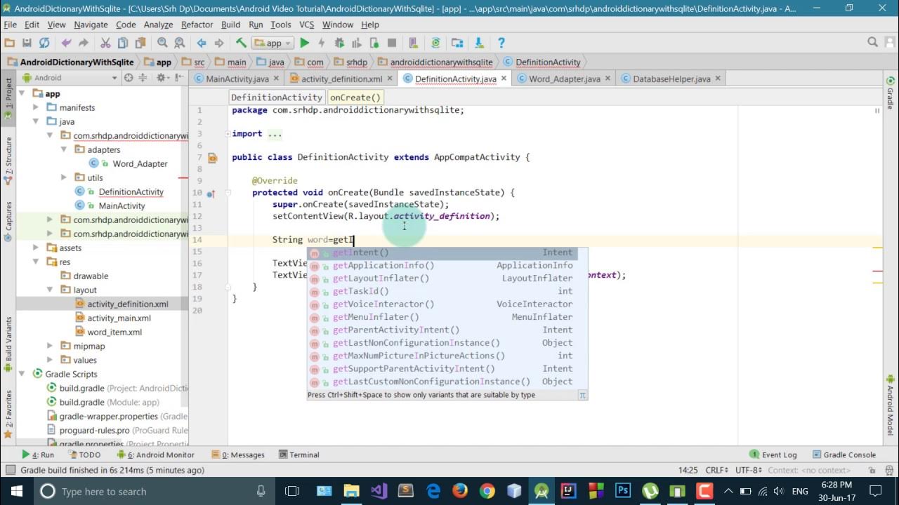 Create Android Dictionary With Sqlite Part 4 - YouTube
