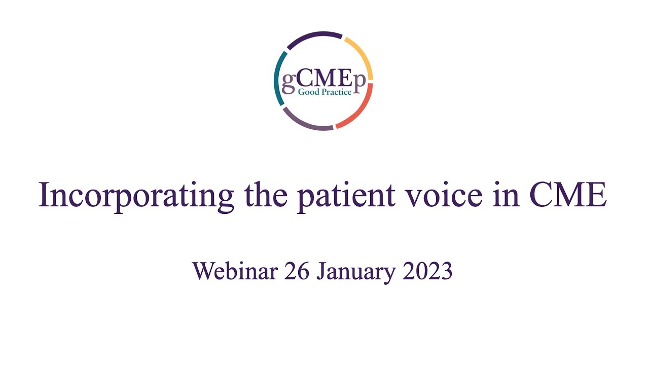 Incorporating the patient voice in CME - YouTube