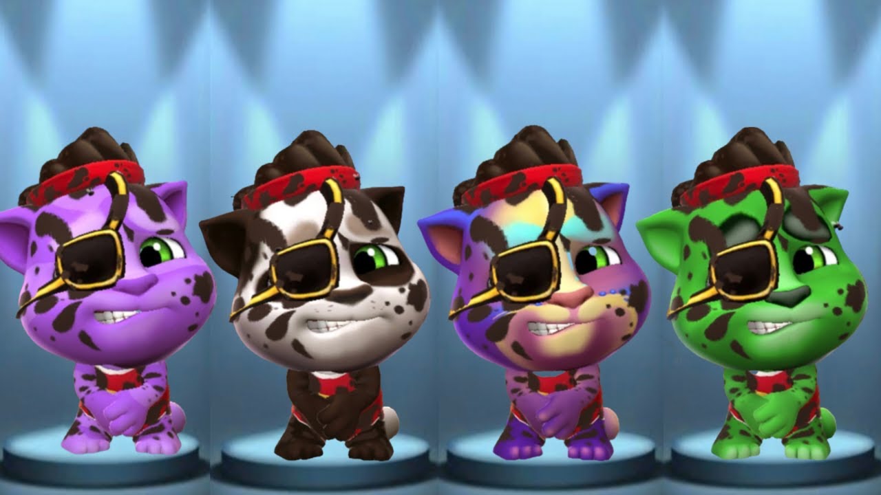 Candy Tom vs panda tom vs Body Paint Tom vs Green Tom My talking tom 2 ...