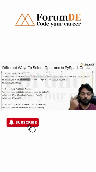 Different Ways To Select Columns In PySpark | EP - 04 | Mr. Arun Kumar #pyspark - YouTube