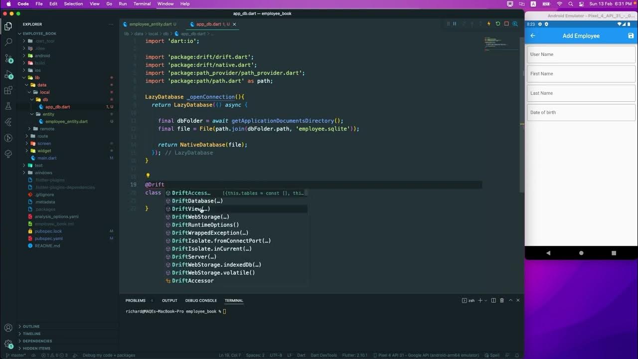 Flutter | SQLite | Drift : 9. Create Database - YouTube