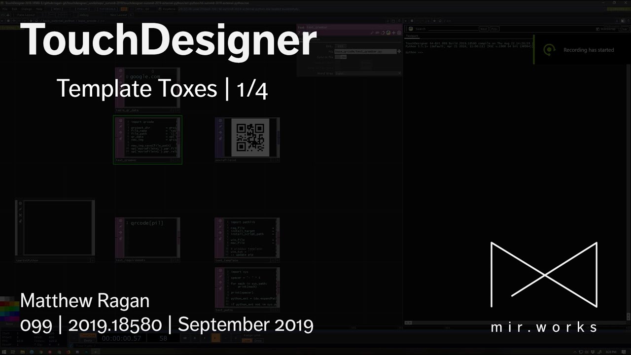 TouchDesigner | Template Toxes | 1/4 - YouTube