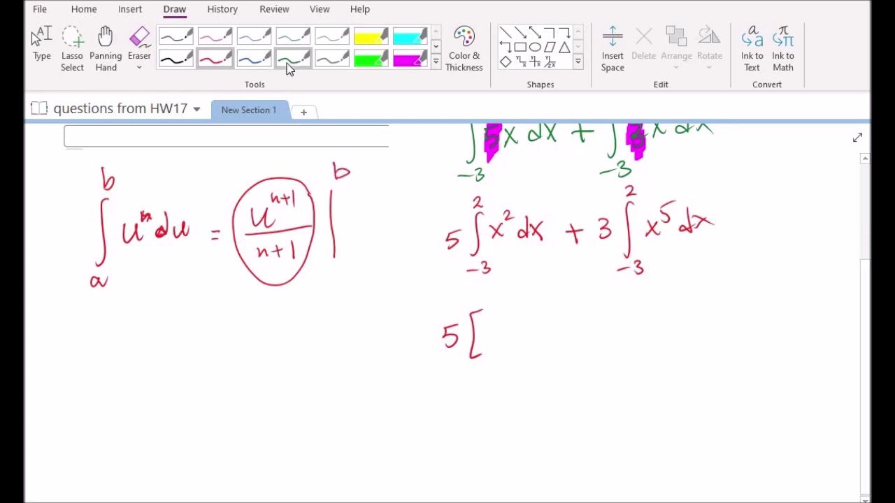 Definite integral Example 1 With Detailed Solution Q2 HW17 - YouTube