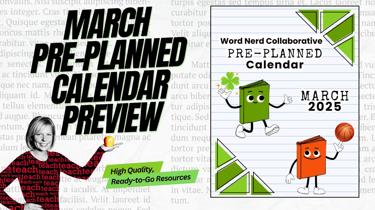 2025 March Pre Planned Calendar Walk Through || Lessons for Middle ...