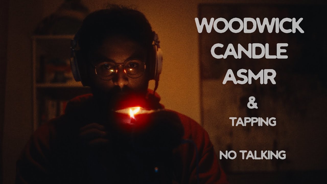 asmr fire crackling sounds (woodwick candle) & glass tapping | no ...