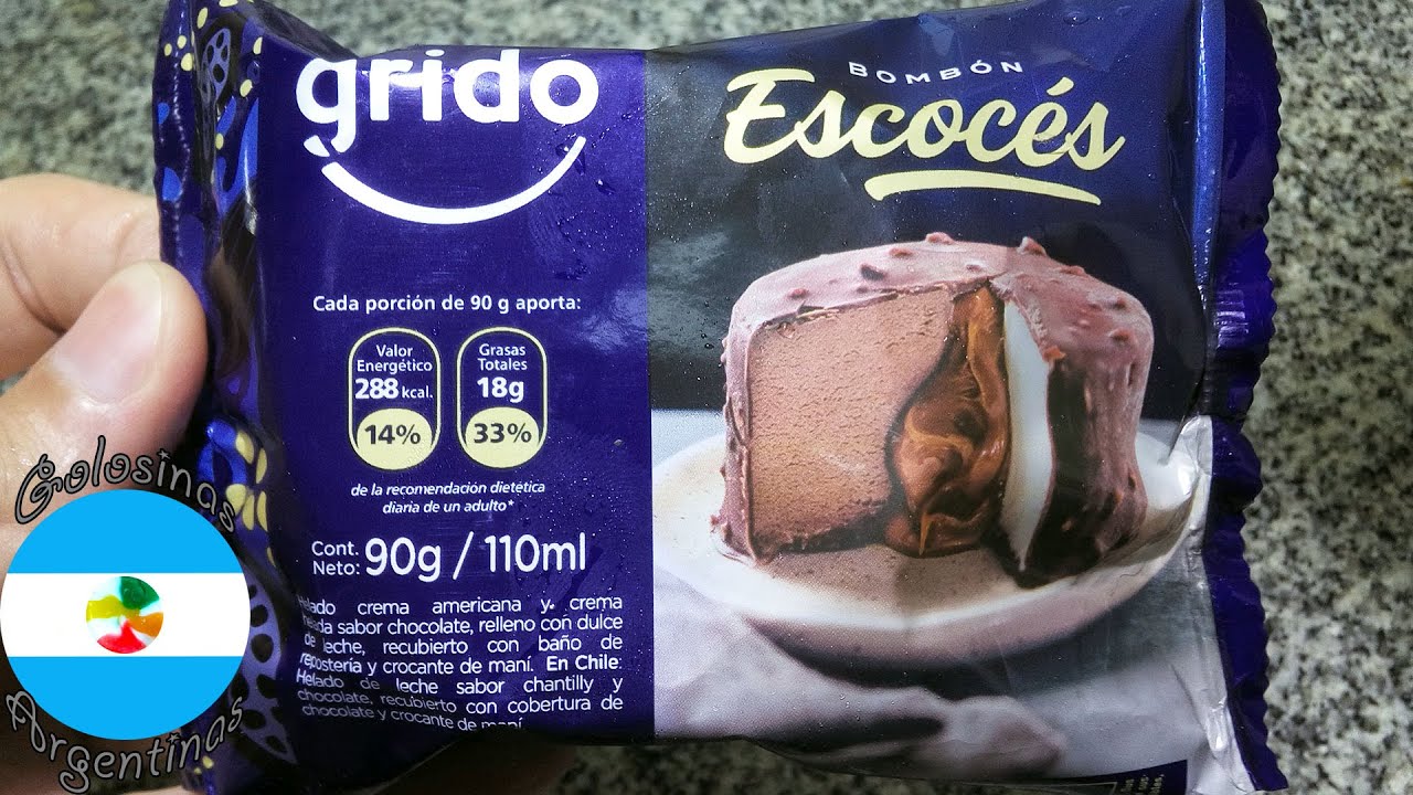 Grido Bombón Escocés - Helado Bañado Crema Americana y Chocolate con ...