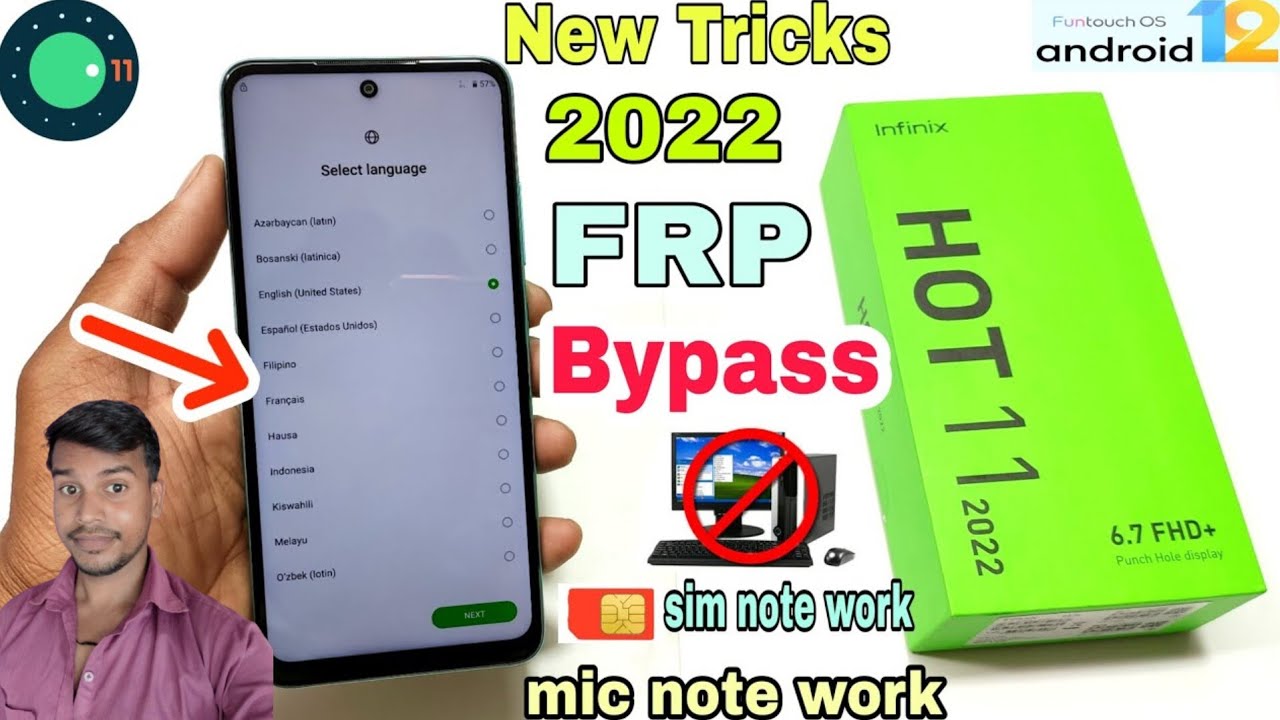 Infinix Hot 11 2022 FRP Bypass | New Trick 2022 | Infinix X675 Google ...