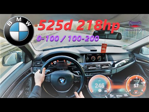 BMW F10 525d 218hp Acceleration and Top Speed on Autobahn