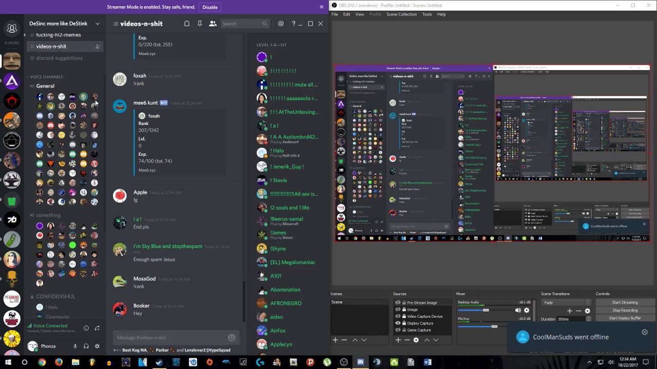 This is what DeSinc's discord is at 12:30 in the morning - YouTube