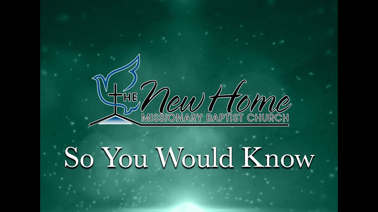 So You Would Know - YouTube