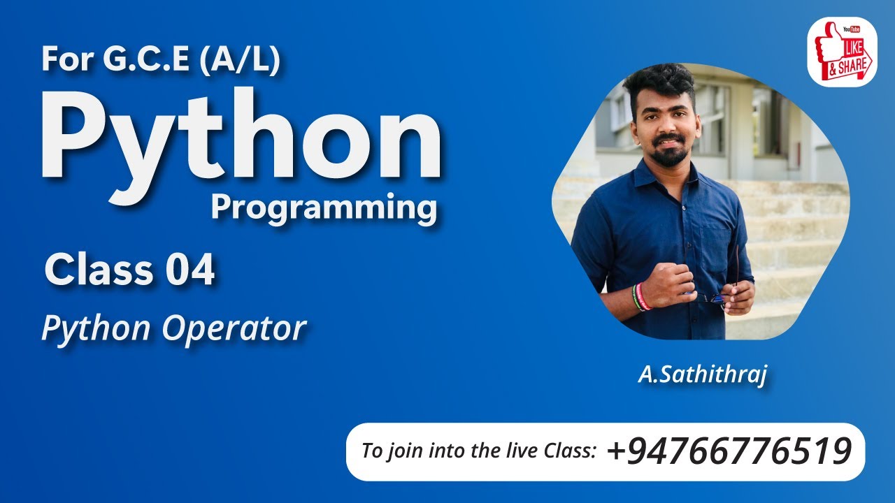 Arithmetic Operator And Assignment Operator Python Class 4 Tamil 5033