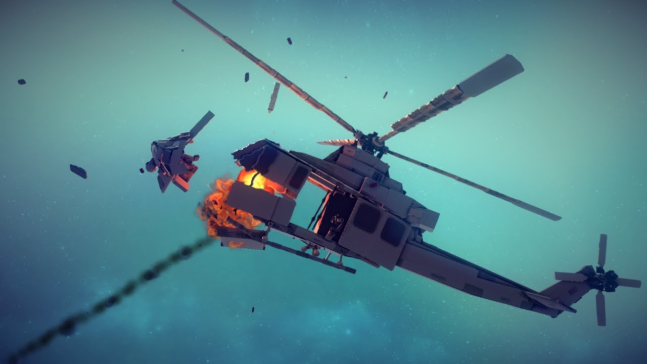 Realistic Helicopters Shot Down by Guided Missiles #8 | Besiege - YouTube