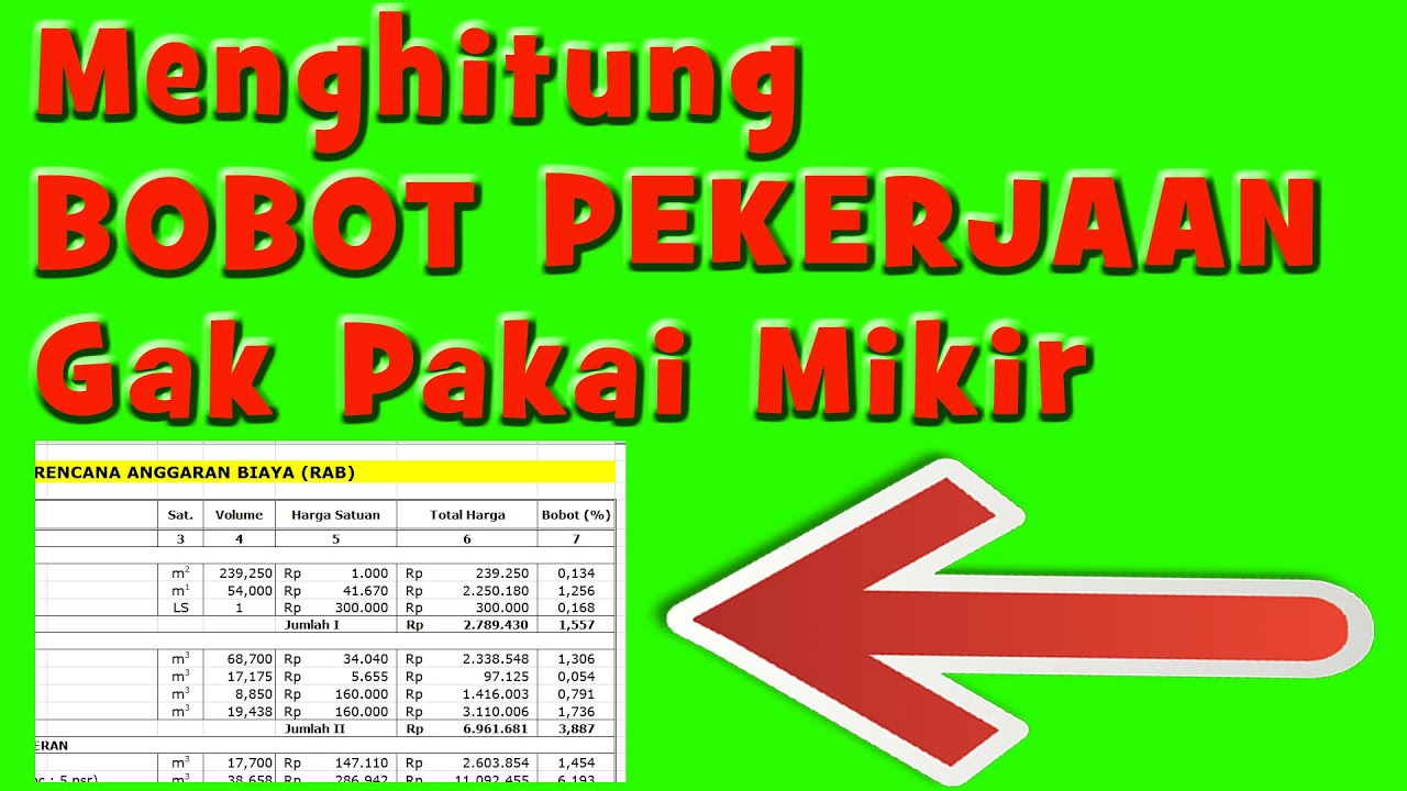 Menghitung Bobot Pekerjaan Proyek Tanpa Mikir - YouTube