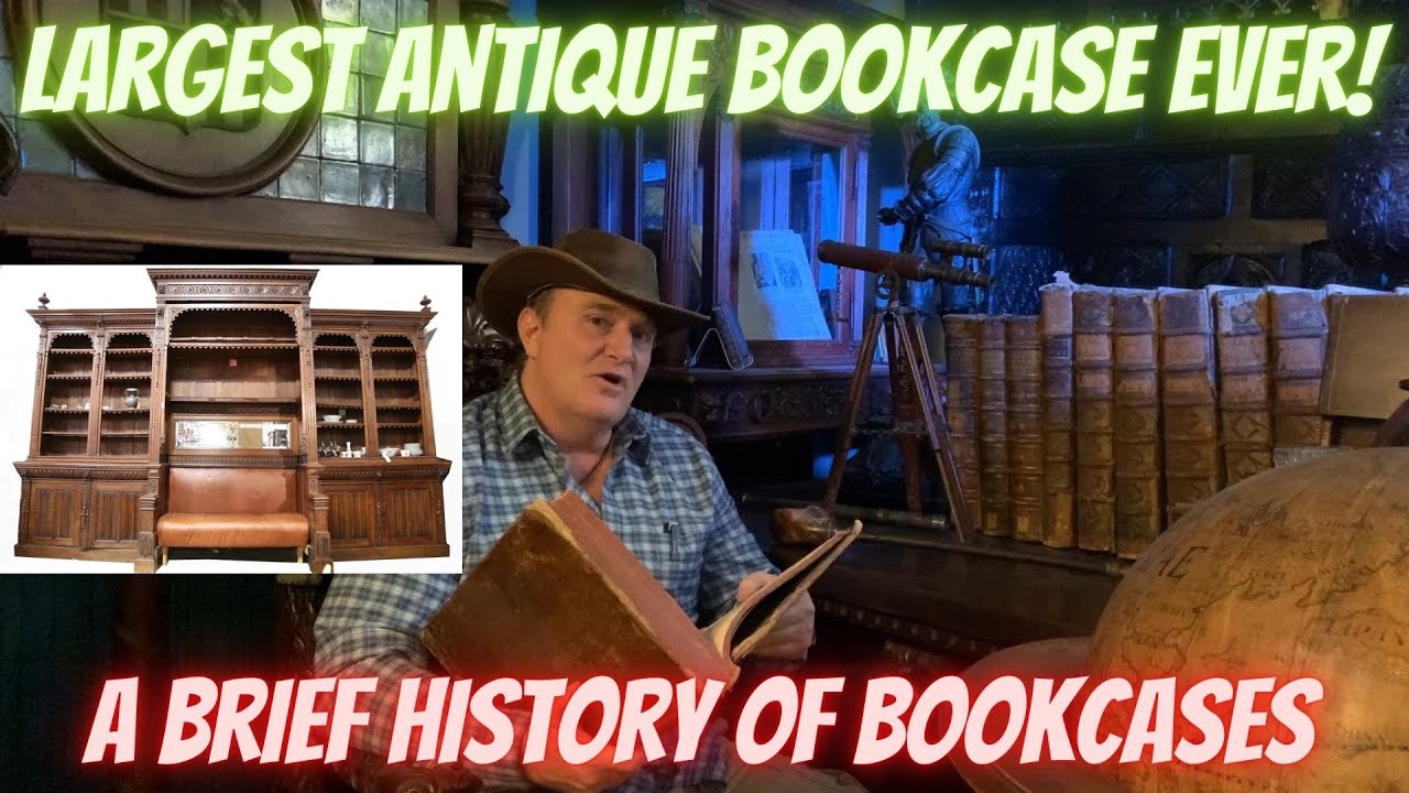 Huge antique bookcase! The history and evolution of bookcases! - YouTube