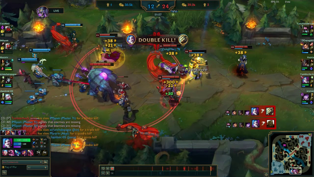 Jinx Penta kill patch 8.10 - YouTube