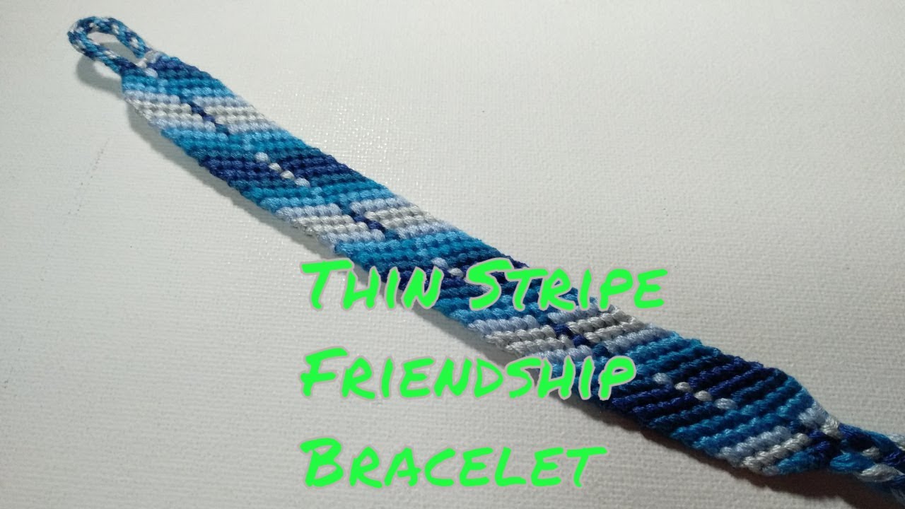 Thin Stripe Friendship bracelet - Beginners Tutorial - YouTube