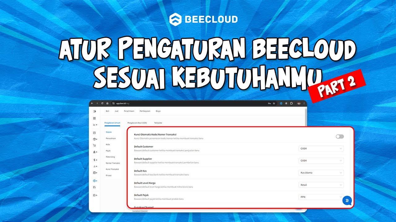 Tentang Pengaturan Umum di Beecloud 3.0 (Part 2) - YouTube