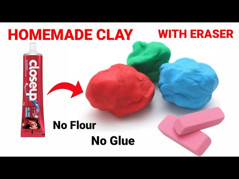 How to make clay at home/How to make Eraser at home/homemade clay/diy ...