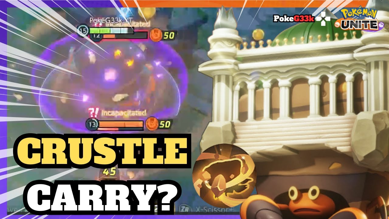 CRUSTLE is the BEST SOLOQ HYPER CARRY Defender｜Pokémon Unite - YouTube