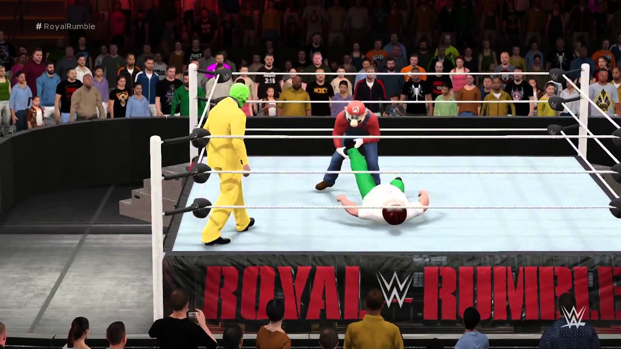 WWE 2K16 | CELEBRITIES,SUPERHEROES AND CARTOONS IN A ROYAL RUMBLE MATCH ...