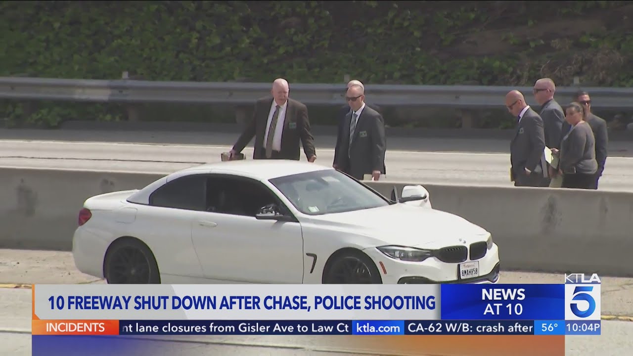Suspect killed in shootout with police on 10 Freeway in East L.A. - YouTube