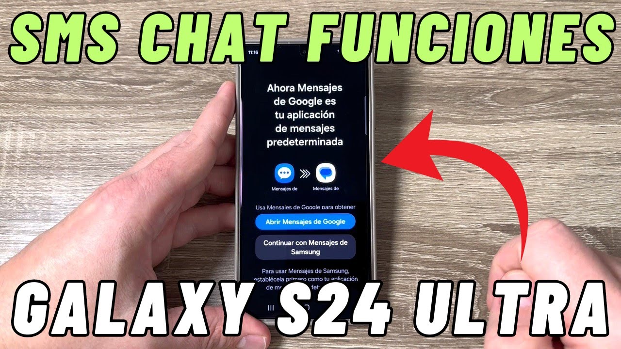 Cómo habilitar CHAT funciones en mensajes SMS en Samsung Galaxy S24 ...