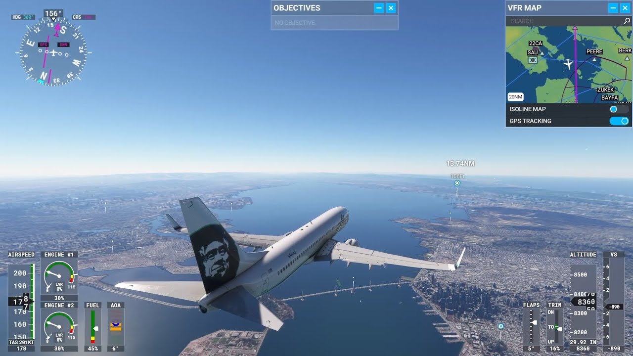 FS2020 Alaska Airlines PMDG 737-800 Portland - San Francisco AS842 ...